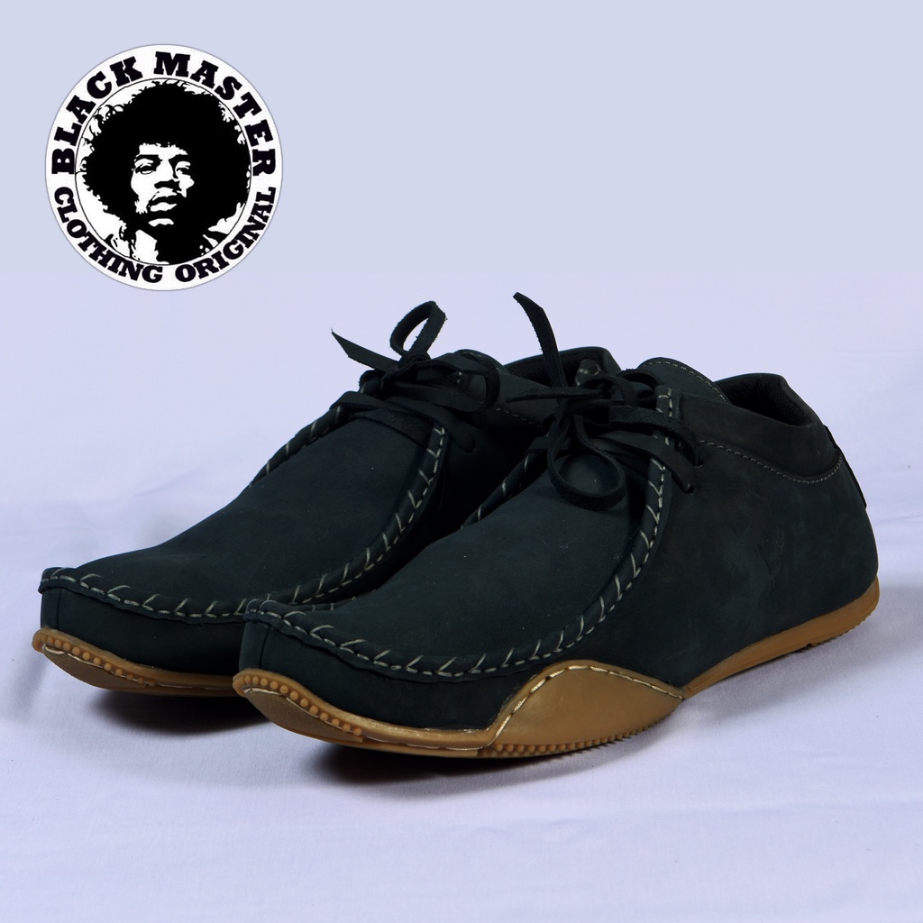 Jual BLACK MASTER Sepatu Kasual Pria Kulit Asli Mustang Low Original ...