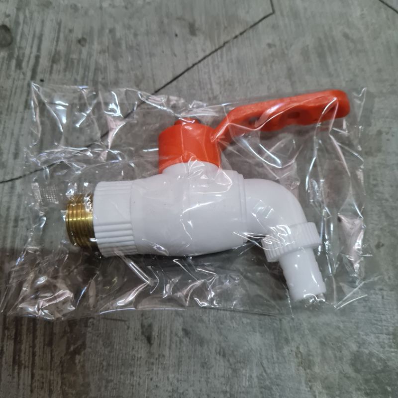 Jual Kran Keran Air Plastik Jumbo Drat Kuningan 1/2 Inch / Kran Jumbo 1 ...