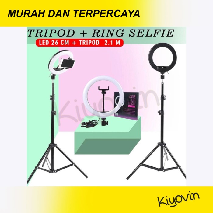 Jual Ring Light 26cm Tripod 2m - Lampu Makeup - Lampu Selfie - Lampu ...