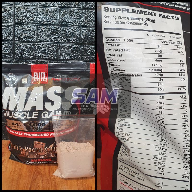 Jual Suplemen Fitness Eceran Repack ELITELABS Mass Muscle Gainer 1 lb ...