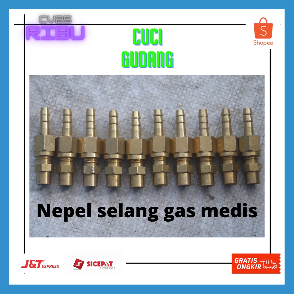 Jual Nepel selang gas medis Ukuran 1/4 Sambungan selang gas medis dari ...