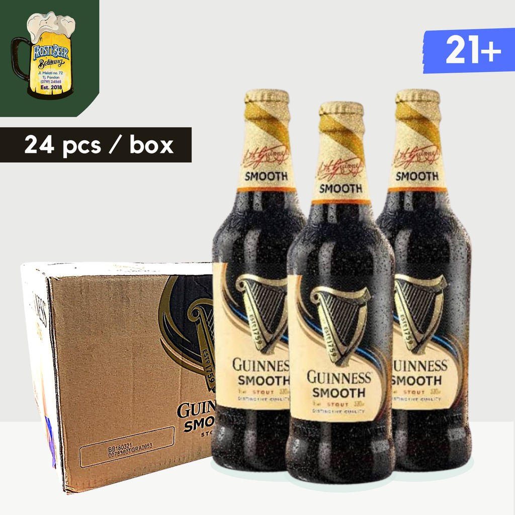 Jual Guinness Smooth Stout 325 ml - bir Hitam halus botol kecil isi 24 ...