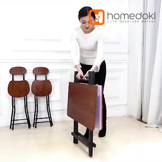 Jual Homedoki Meja Lipat Ukuran 80x80x75 / Meja Makan Lipat / Meja Lipat Kayu / Meja Makan ...