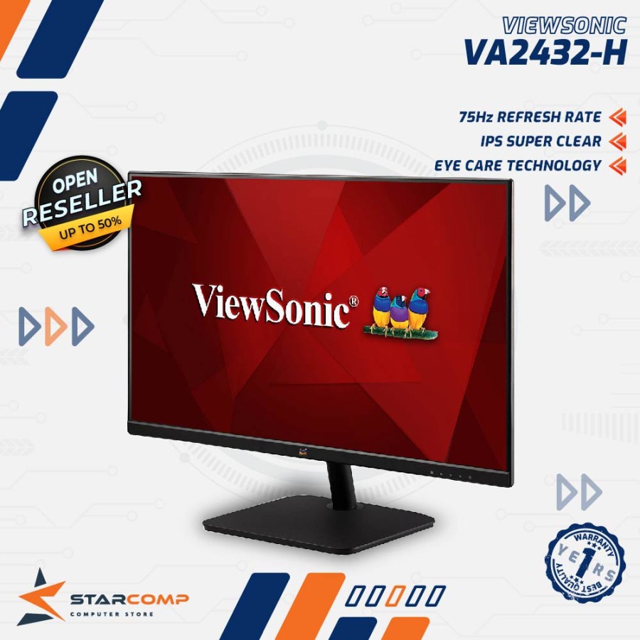 Jual ViewSonic VA2432-H 24” IPS Monitor FHD Frameless 100Hz VA 2432 H ...