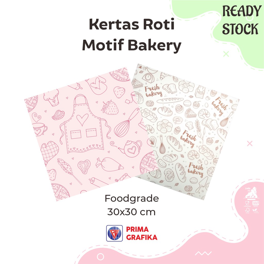 Jual Kertas Roti Motif Bakery / Apron - Wrapping Paper Kertas Bungkus ...