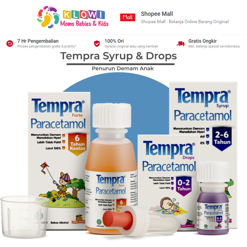 Jual Tempra / Paracetamol / Penurun Panas Anak / Tempra Syrup / Tempra ...