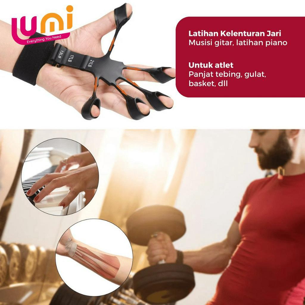 Jual Alat Pelatihan Pergelangan Tangan Silikon Penarik Jari Extender ...