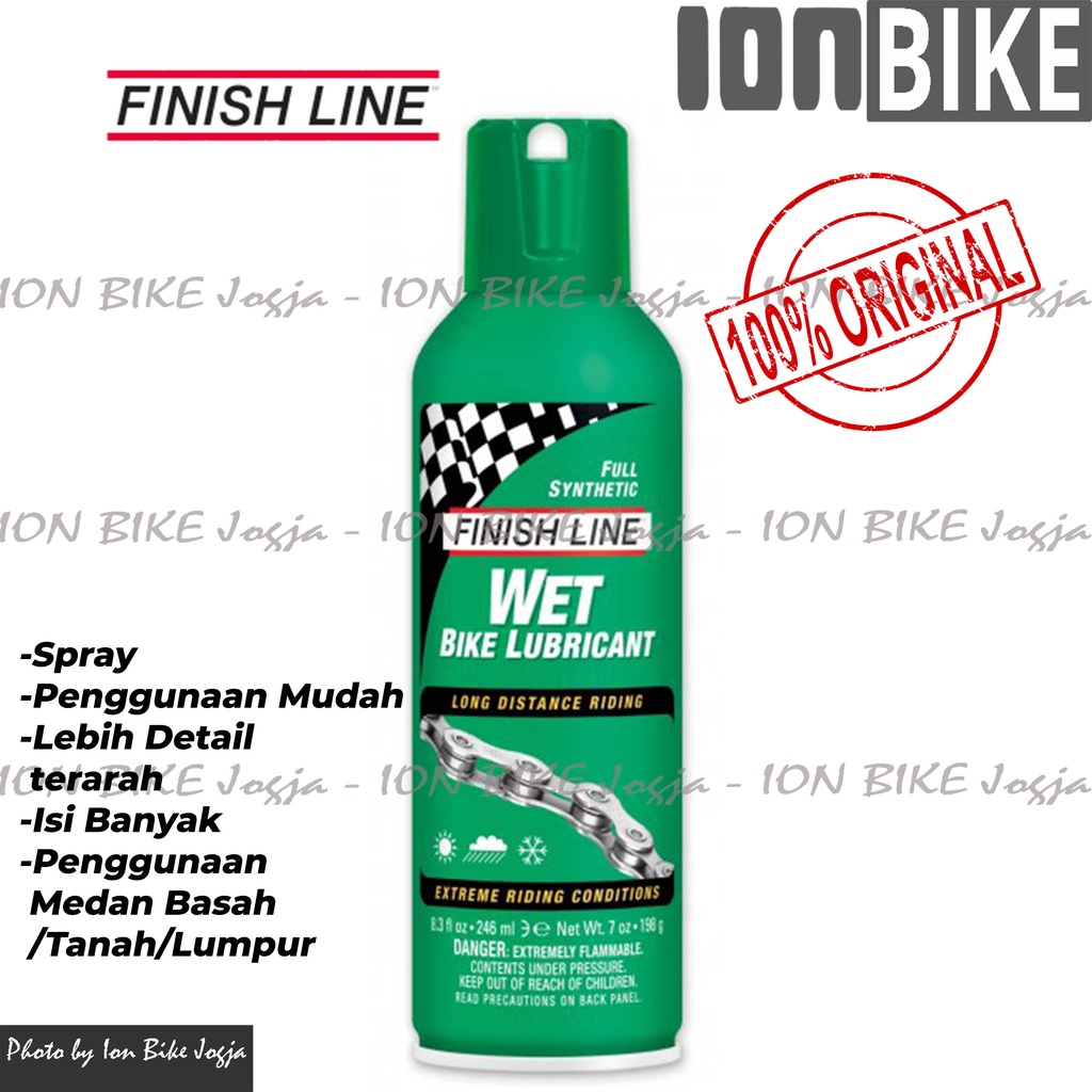 Jual Finish line Wet Lube 8Oz Spray FinishLine Pelumas Semprot 8 Oz ...