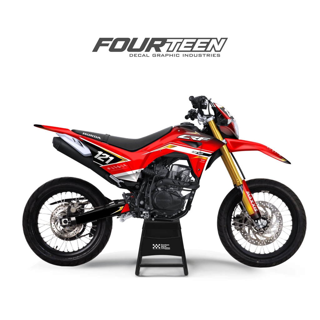 Jual DECAL CRF 150 L - stiker dekal crf 150 supermoto MERAH CABE ...