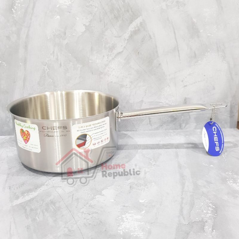 Jual BIMA CHEFS SHALLOW MILK PAN SAUCE PAN 20CM 2.8L PANCI SUSU ...