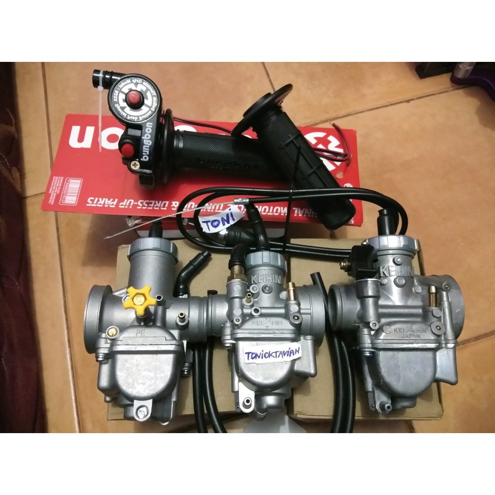 Jual karbu keihin pe 24 26 dan 28 plus gas spontan bungbon termurah | Shopee Indonesia