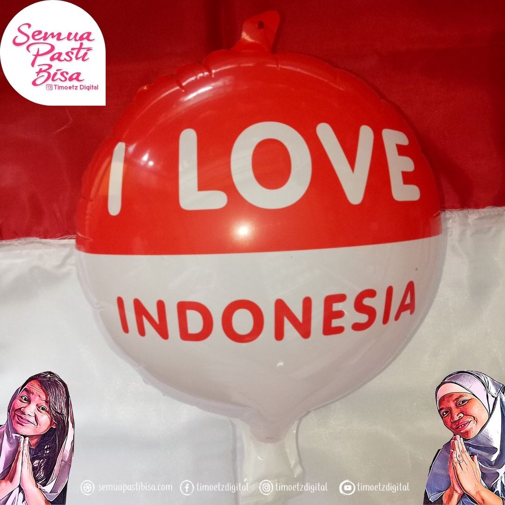 Jual Balon Foil HATI HUT RI / Balon Merah Putih / Balon 17 Agustusan ...