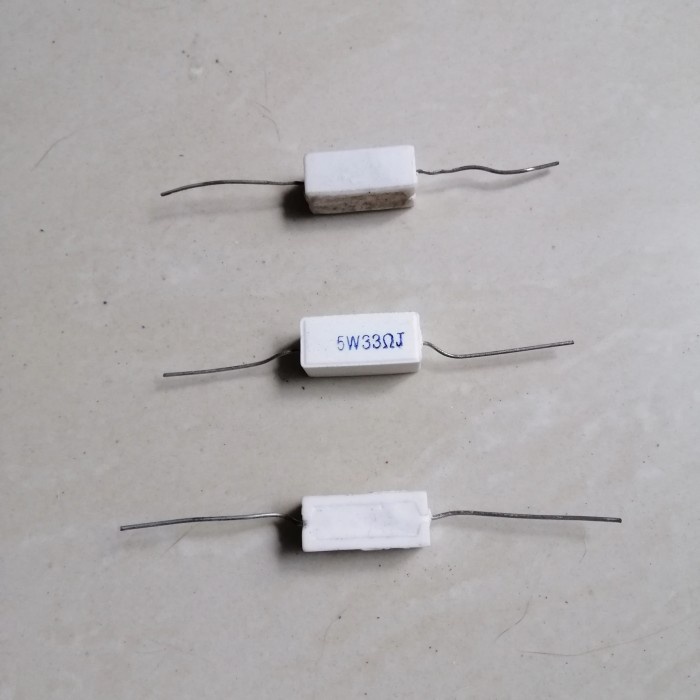 Jual 33 ohm R Tahanan Resistor Kapur 5w 5watt 33ohm 33R J 33RJ 5 w watt ...
