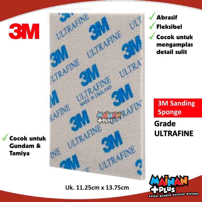 Jual Amplas Gundam 3M Sanding Sponge Full Size Sand Paper - ULTRAFINE ...