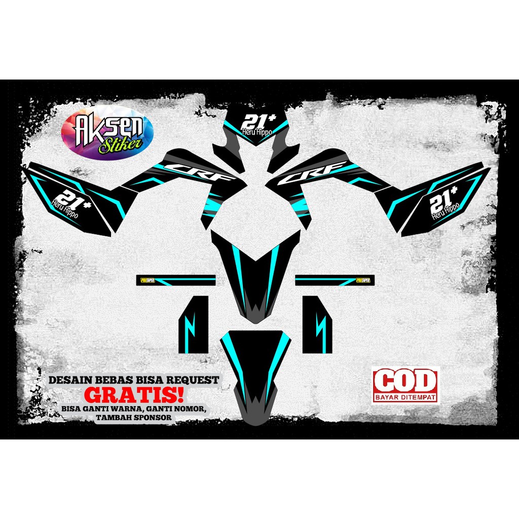 Jual Stiker Motor Full Body Decal Klx CRF BF Gordon Desain Simple Unik ...