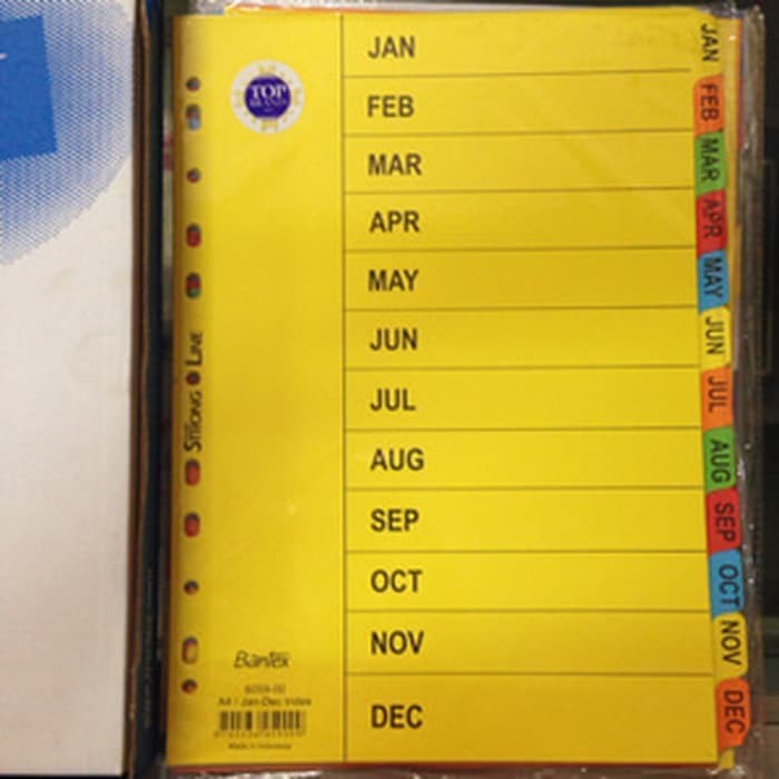 Jual BANTEX DIVIDER BULAN JAN-DES BANTEX 6059 (1 SET) xxxx | Shopee ...