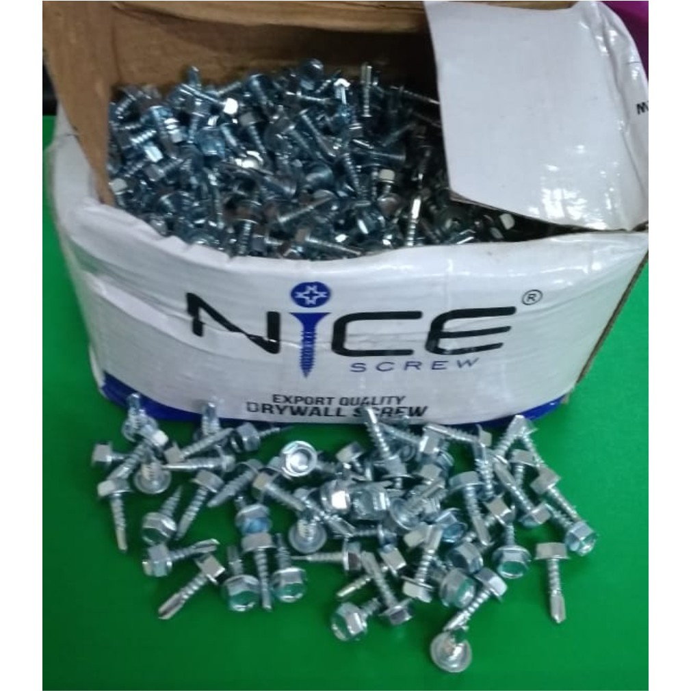 Jual Sekrup Baja Ringan 10 x 16T x 16 Merk Nice Screw ( isi 100 pcs ) | Shopee Indonesia