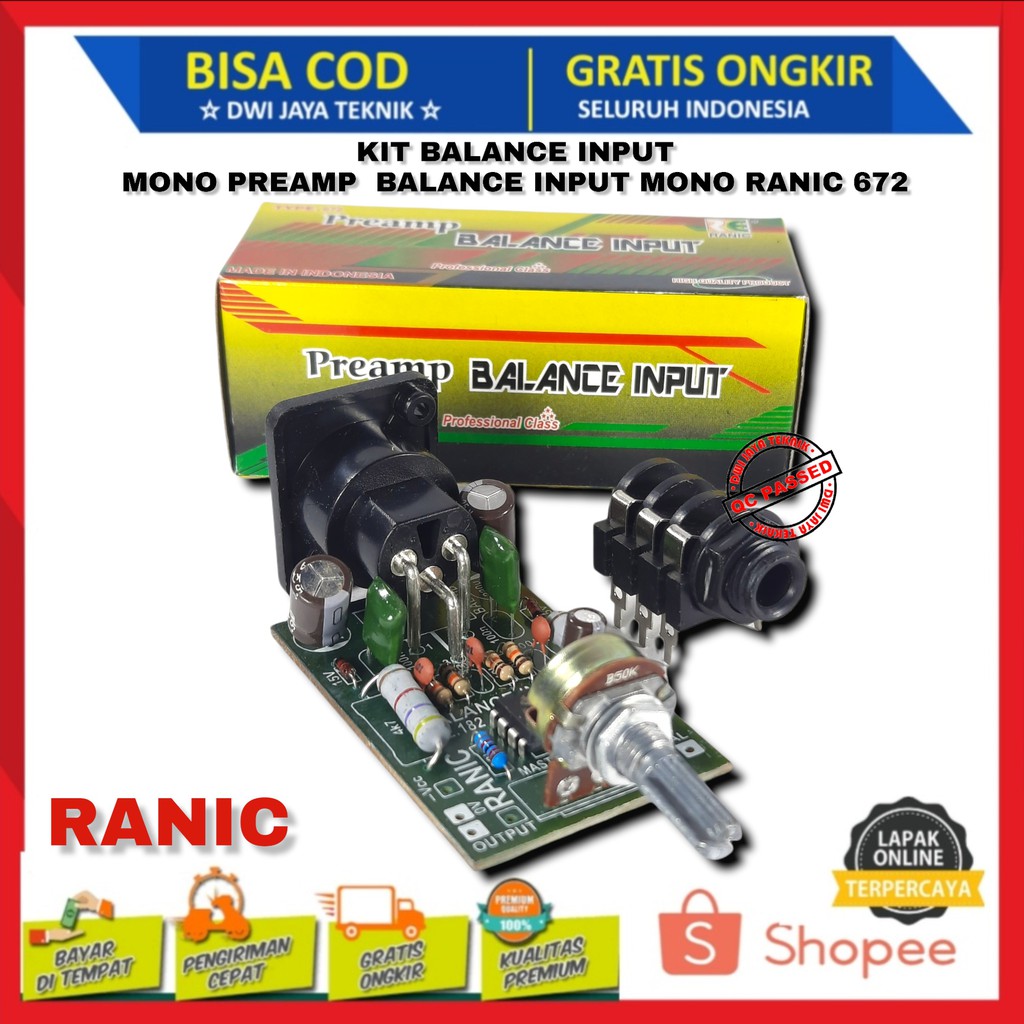 Jual KIT BALANCE INPUT MONO PREAMP PRE AMP KIT BALANCE INPUT MONO RANIC ...