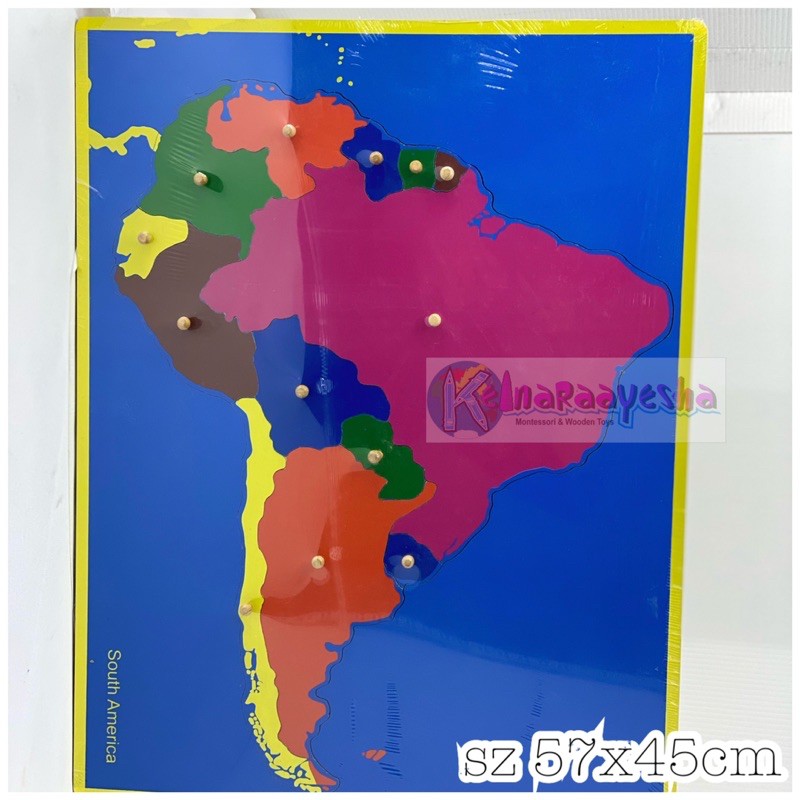 Jual Puzzle peta Benua Montessori / Continent Map puzzle (with control ...