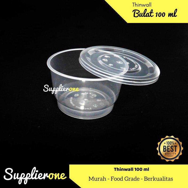 Jual THINWALL BULAT 100 ML TEBAL ISI 50 DAN TIDAK MUDAH PECAH, MANGKOK ...