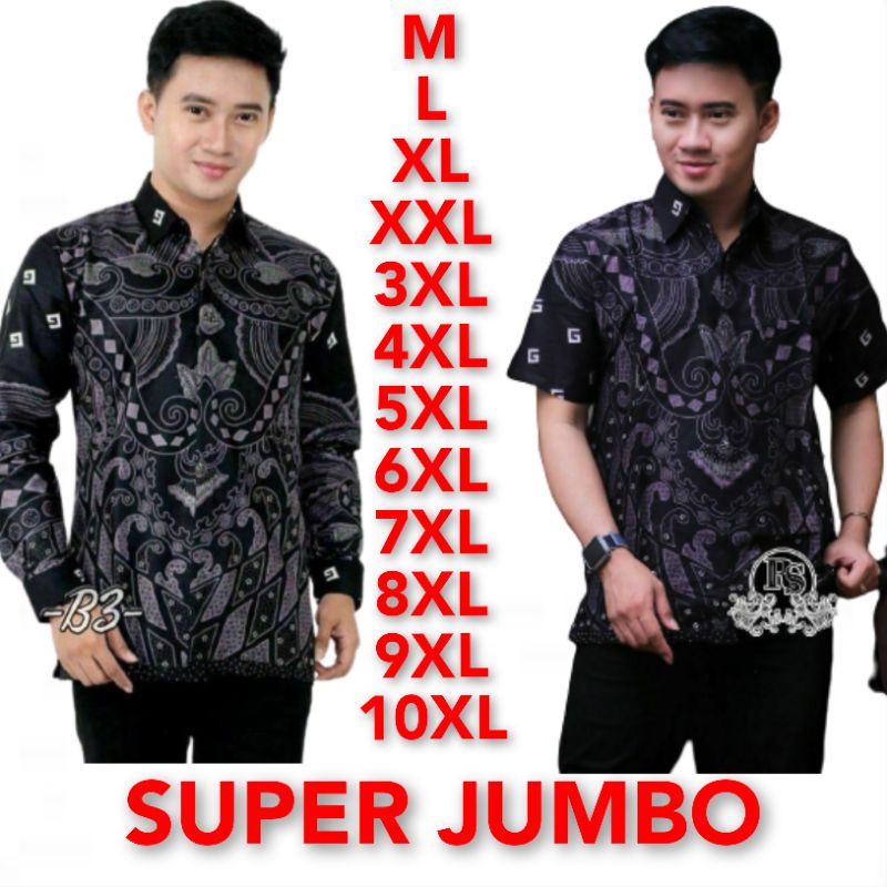 Jual Batik pria bigg size over size M L XL 5L 7L 10L Kemeja batik | Shopee Indonesia