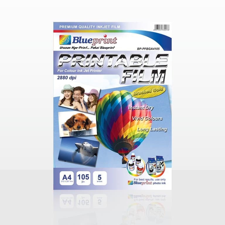 Jual BP-PFBGA4105 Kertas Printable Film Brushed Gold A4 BLUEPRINT ...