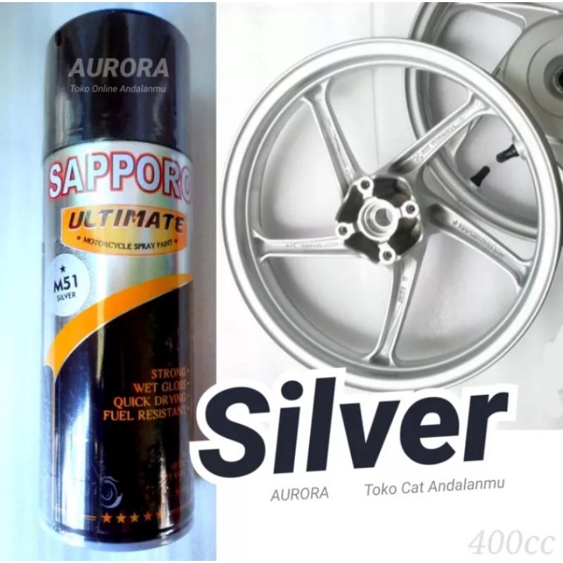 Jual SAPPORO Ultimate Silver M51 silver Cat Pilox Tahan Bensin 400cc ...