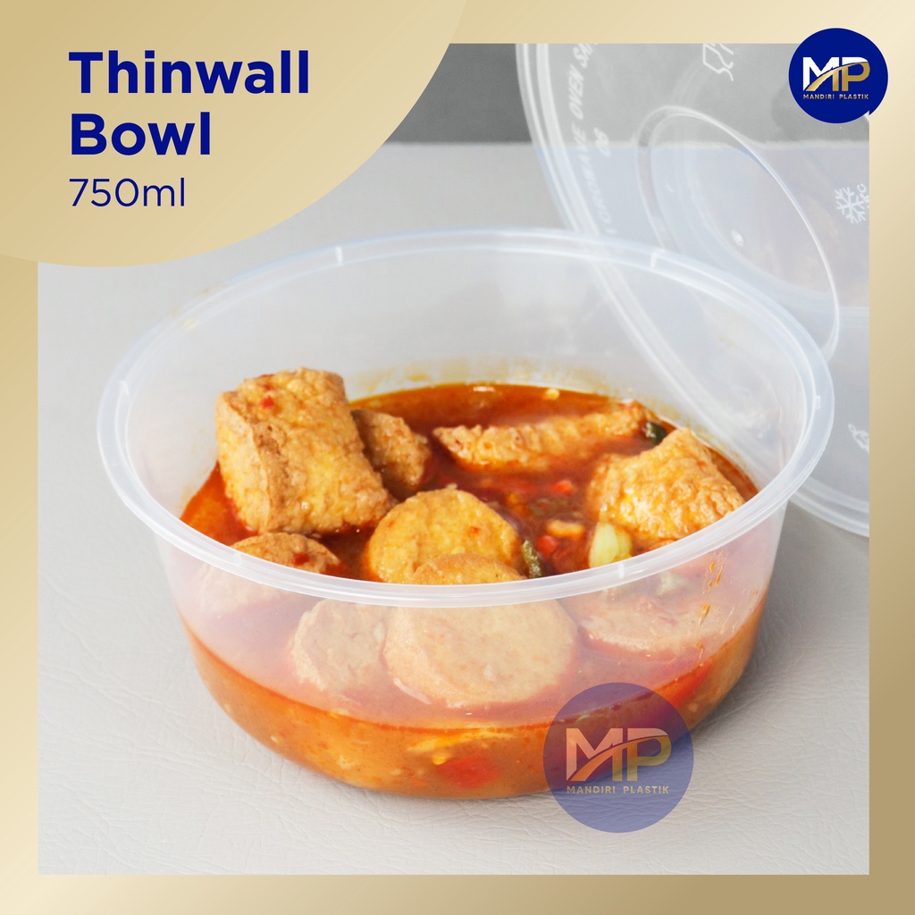 Jual Thinwall MANGKOK OTB 750ml / BOWL/ food kontainer tahan panas 750ml - 25pcs | Shopee Indonesia