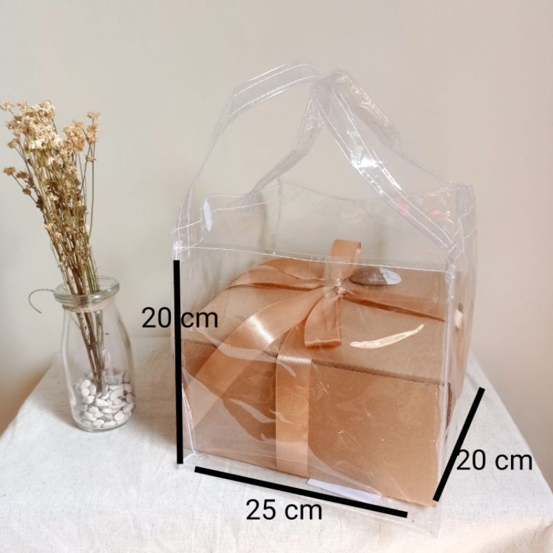 Jual Tas nasi box mika PVC bening/ Tas nasi kotak mika transparan/ Tas ...