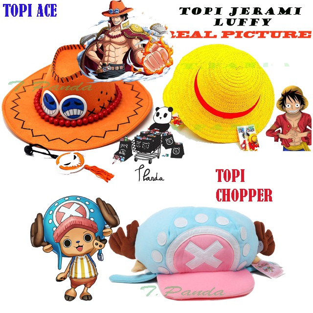 Jual [DIKIRIM DARI JAKARTA] Topi Jerami Mugiwara no Luffy, ACE, Chopper ...