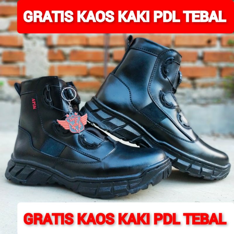 Jual SEPATU PDL TALI PUTAR MIDTREK BAHAN KULIT SAPI ASLI MERK APIK ...
