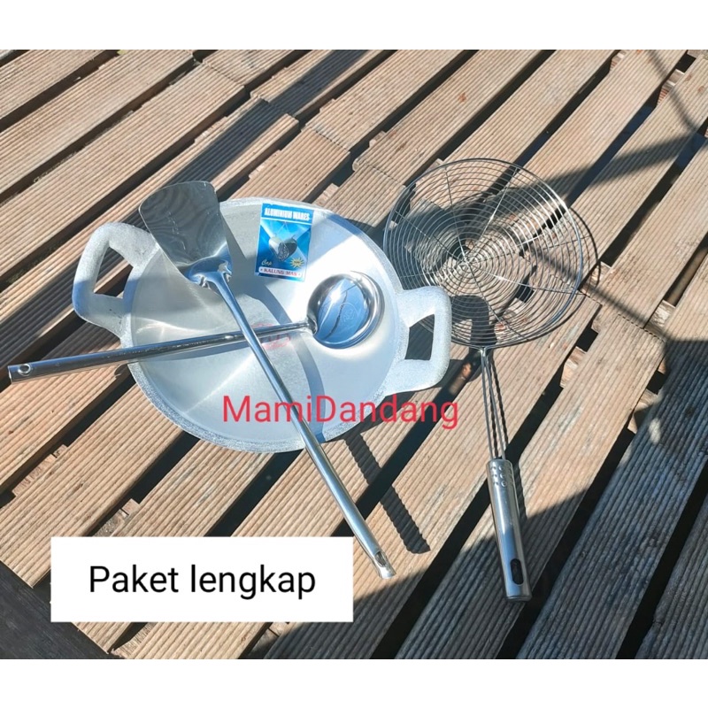 Jual Promo wajan murah/paket wajan serok+wajan+sutil+sendok kuah ...