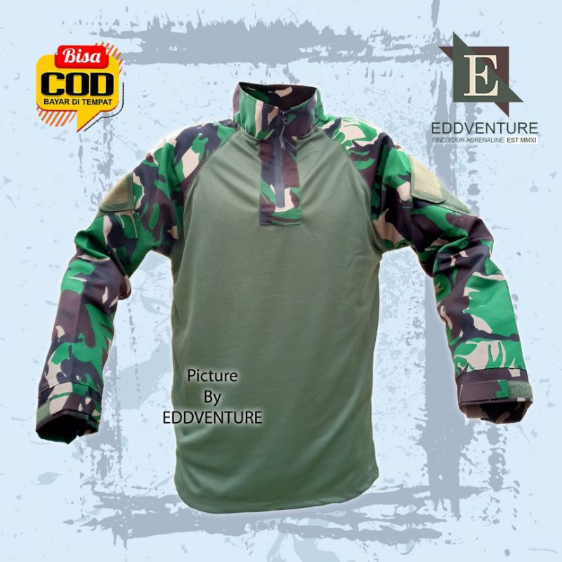 Jual Baju kaos loreng doreng bdu TNI AD AU AL tactical malvinas kerah tinggi turtleneck lengan ...