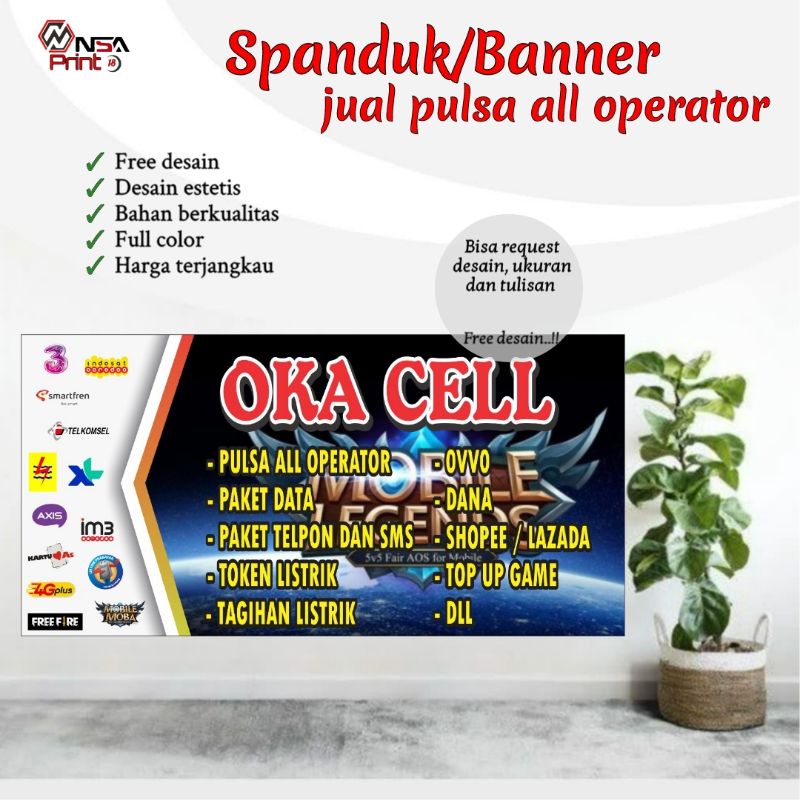 Jual Cetak banner/spanduk, spanduk jual pulsa & kuota internet, bisa ...
