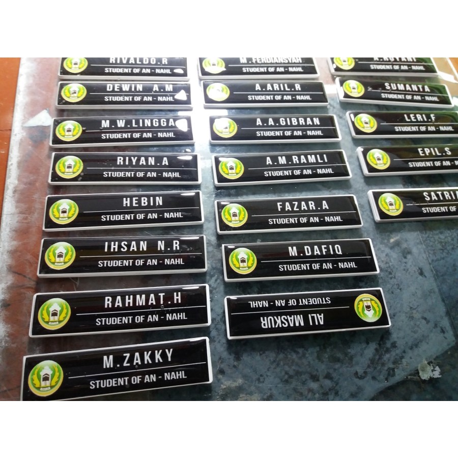 Jual BAHAN NAME TAG AKRILIK POTONGAN TUMPUL Uk 8cm x 2cm + PENITI ...