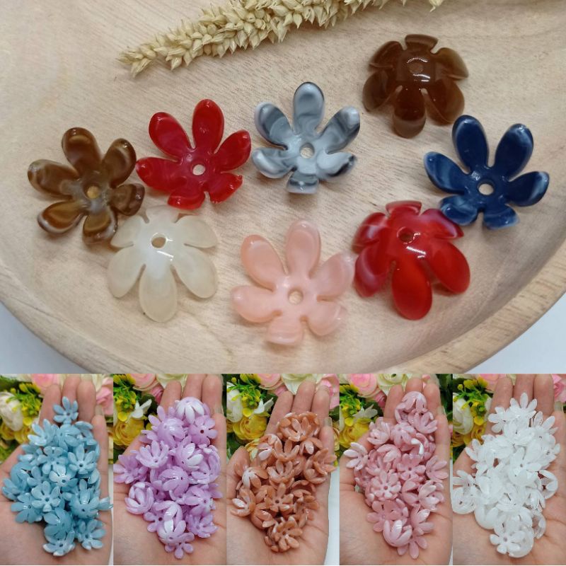 Jual Manik Cangkang Bunga Marmer 20pcs Manik Mahkota Marmer Mote ...