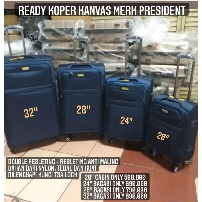 Jual Koper Kanvas / Nylon Merk President Ukuran 28" Inch Double ...