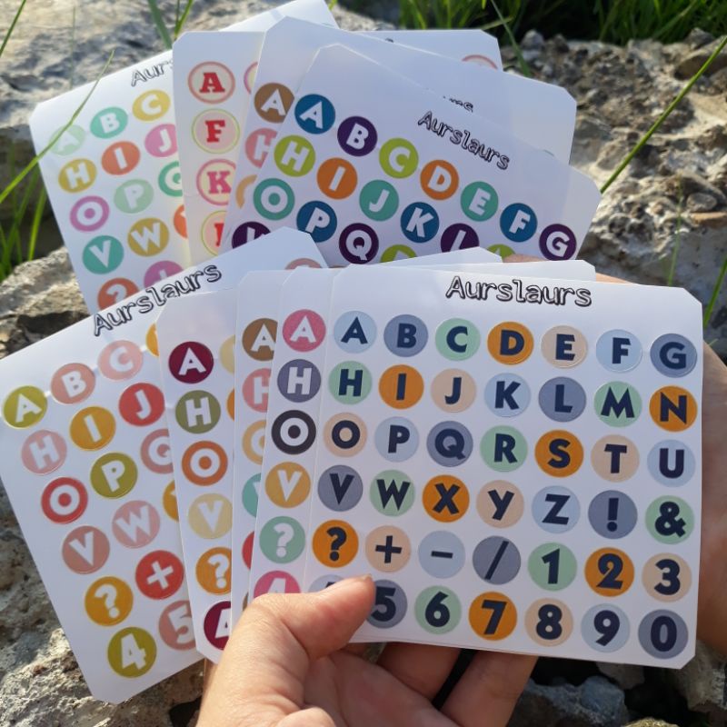 Jual Sticker Alphabet deco bulat aesthetic 9 new type | Shopee Indonesia