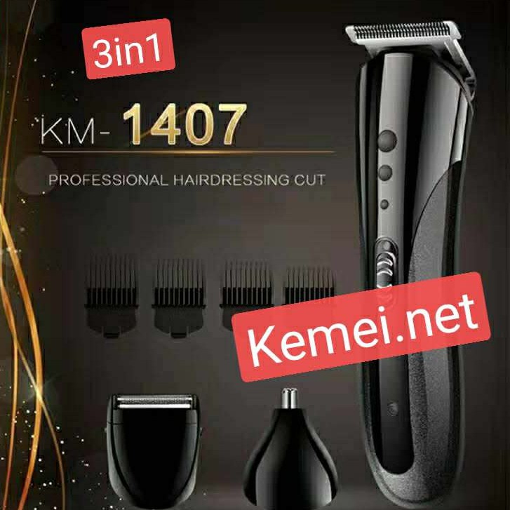 Jual clipper kemei km-1407 3 in 1 mesin cukur rambut kemei /kepala pisau cukur kemei km-1407 ...