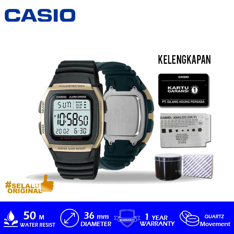 Jual CASIO GENERAL W-96H-9AVDF with BOX Kaleng Bergaransi Resmi | Shopee Indonesia