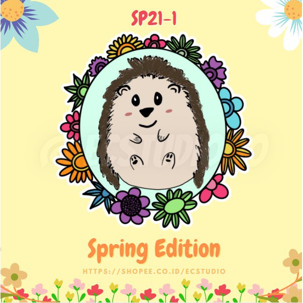 Jual Sticker Lucu / Sticker Hedgehog Bunga / Sticker Tumblr (Spring ...