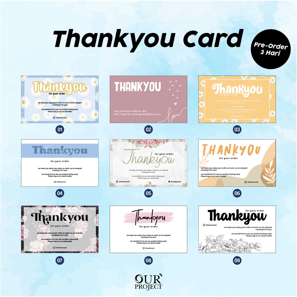 Jual Thankyou Card (100pcs) | Shopee Indonesia