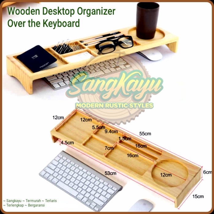 Jual Wooden desktop organizer over keyboard organizer desktop kayu ...