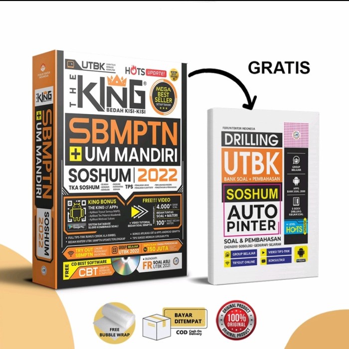 Jual BUKU THE KING SBMPTN SOSHUM + UM MANDIRI TPS 2022-2023 (PLUS BONUS) | Shopee Indonesia