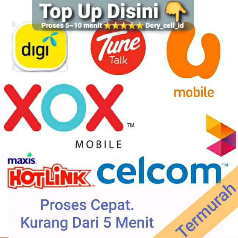 Jual Pulsa Malaysia RM5, RM10 & RM30 | Celcom, Umobile, Maxis, Tunetalk, Digi, XOX ONE, YES ...