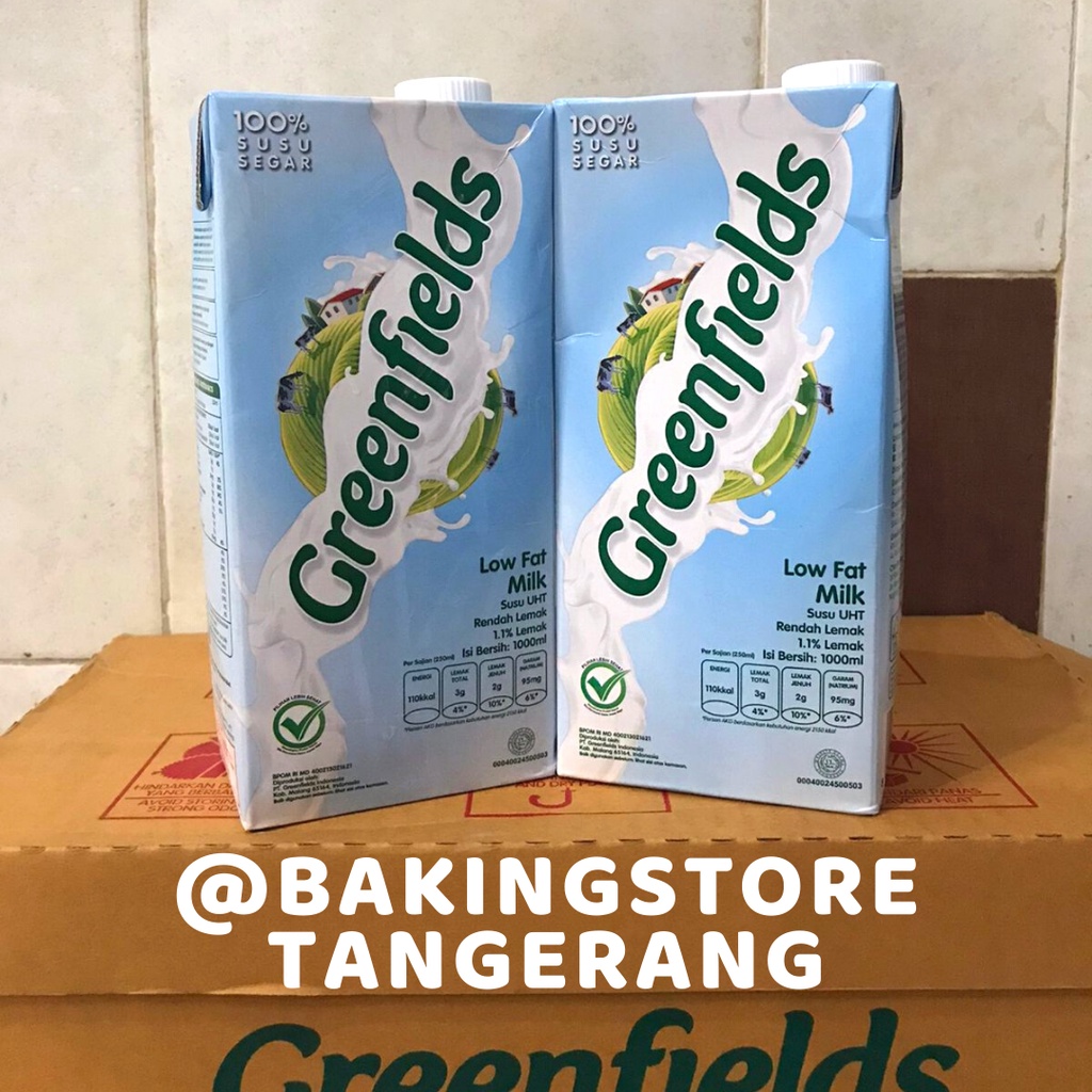 Jual Susu Greenfields UHT Low fat 1 liter | Shopee Indonesia