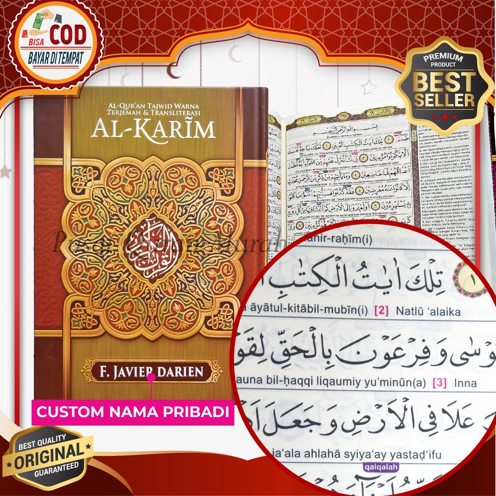 Jual [BISA COD] Alquran Al Karim Terjemah A4 HC - Al Quran ...