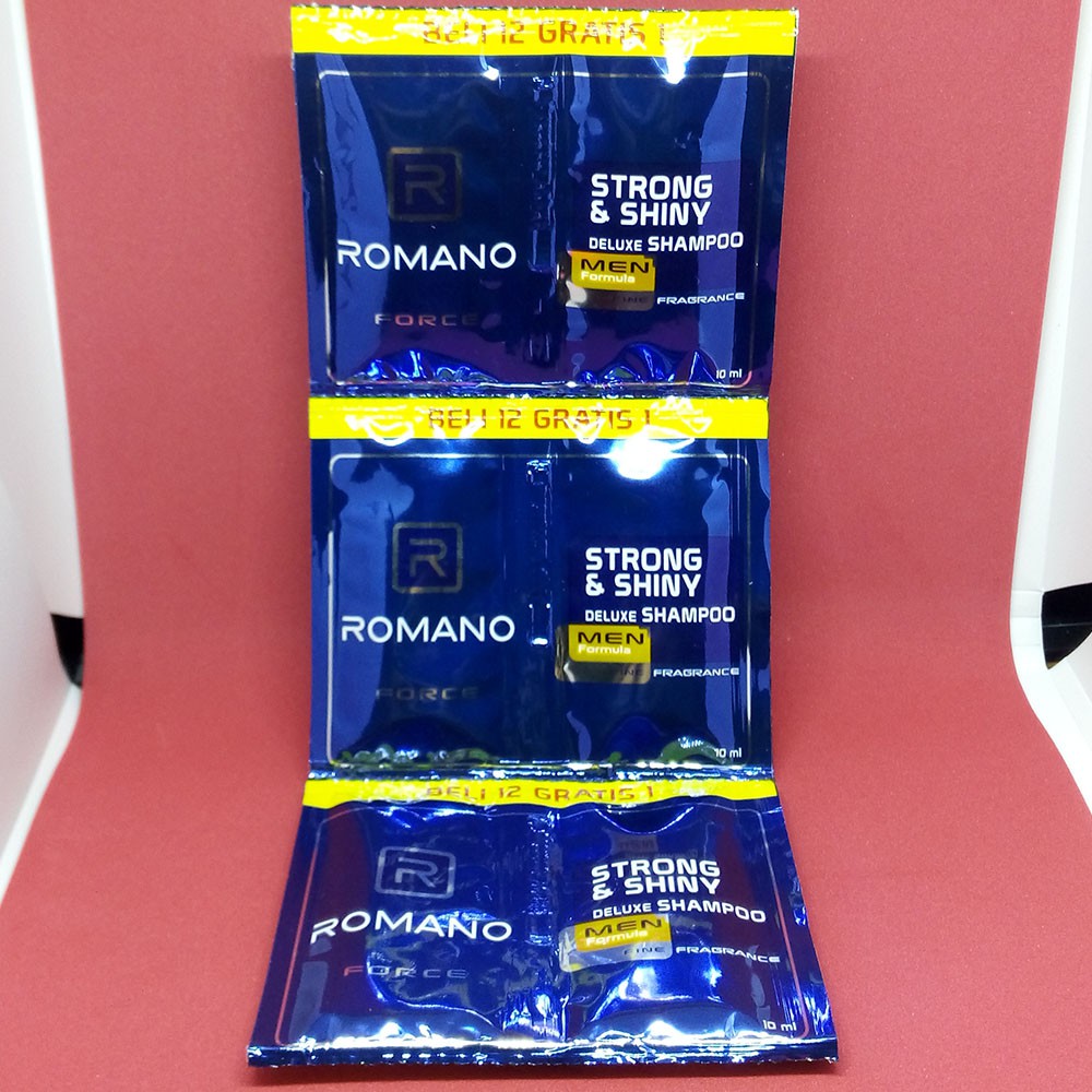 Jual Shampo Romano Refill Sachet Force 12 Ml 12 Sachet + Bonus 1 Sachet ...