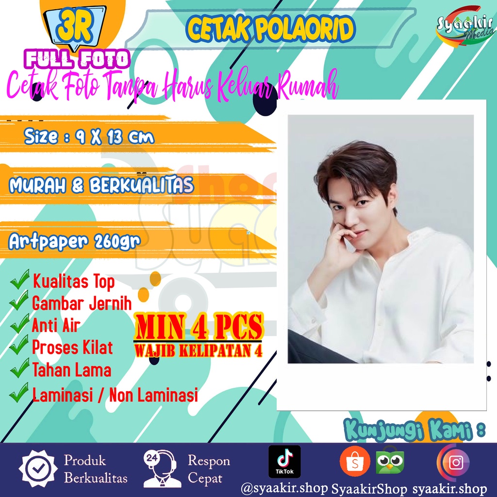 Jual CETAK FOTO UKURAN 3R 9x13CM FULL FOTO KLASIK / FRAME PUTIH ...