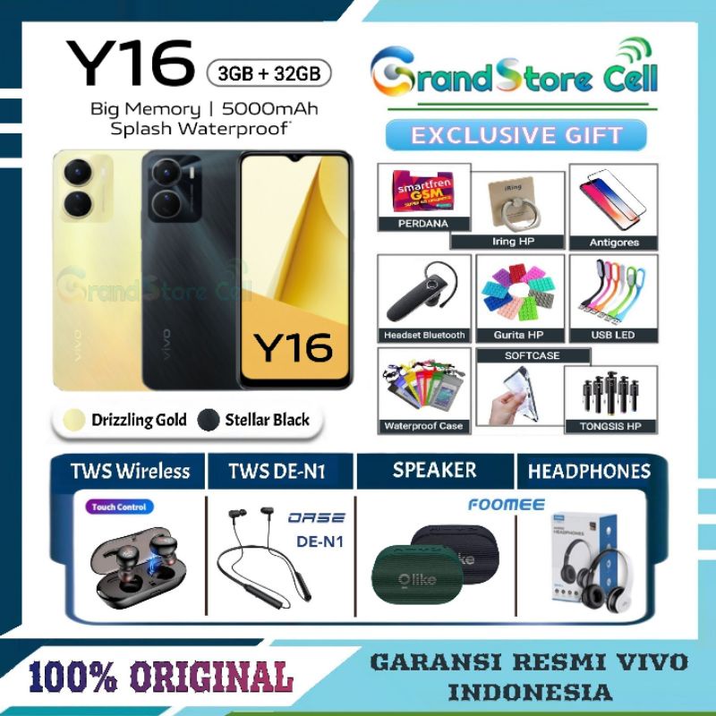 Jual VIVO Y16 3/32 - Y 16 4/32 - Y16 4/64 - Y16 4/128 | VIVO Y01 RAM 2/32 GARANSI RESMI VIVO ...